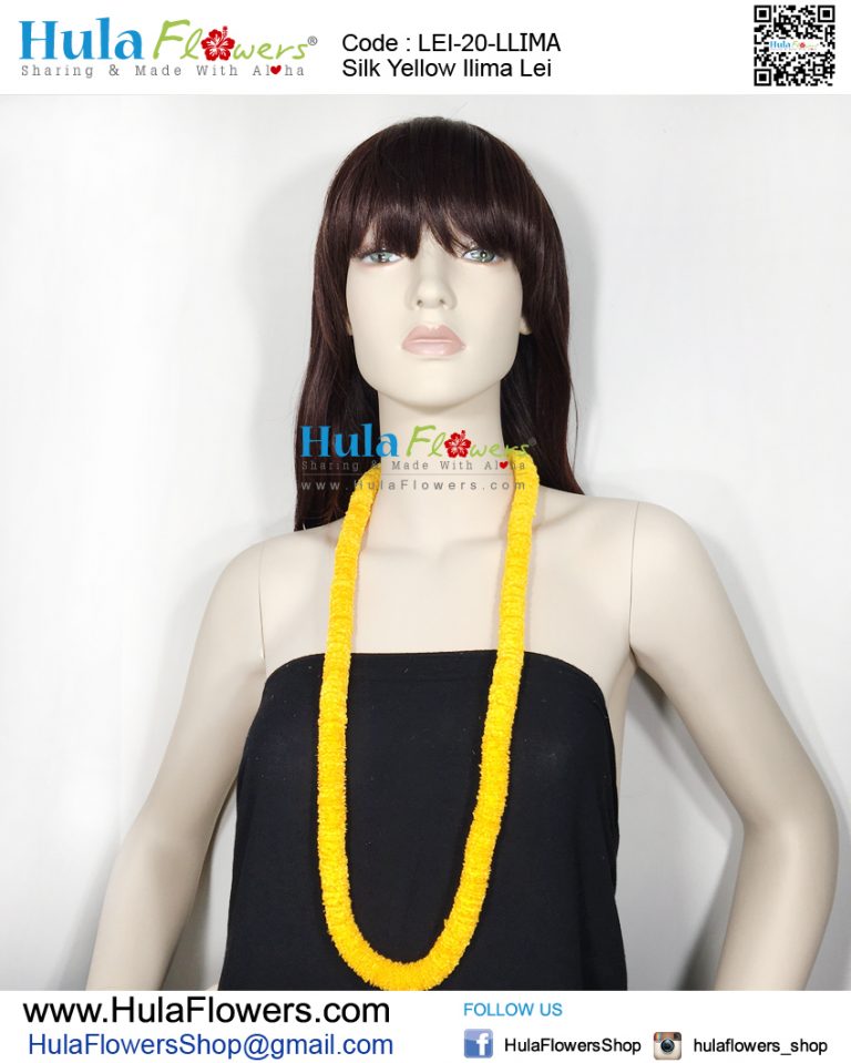 Silk Yellow Ilima Lei | HulaFlowers.com