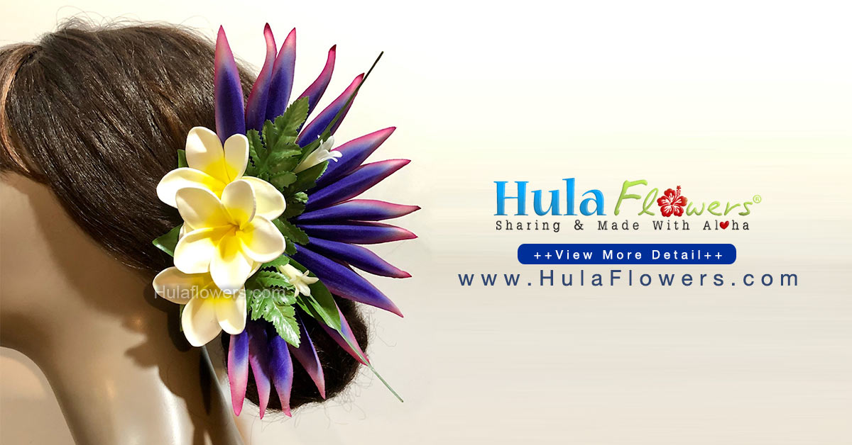 Silk Heliconia & Plumeria Hair Clip | HulaFlowers.com