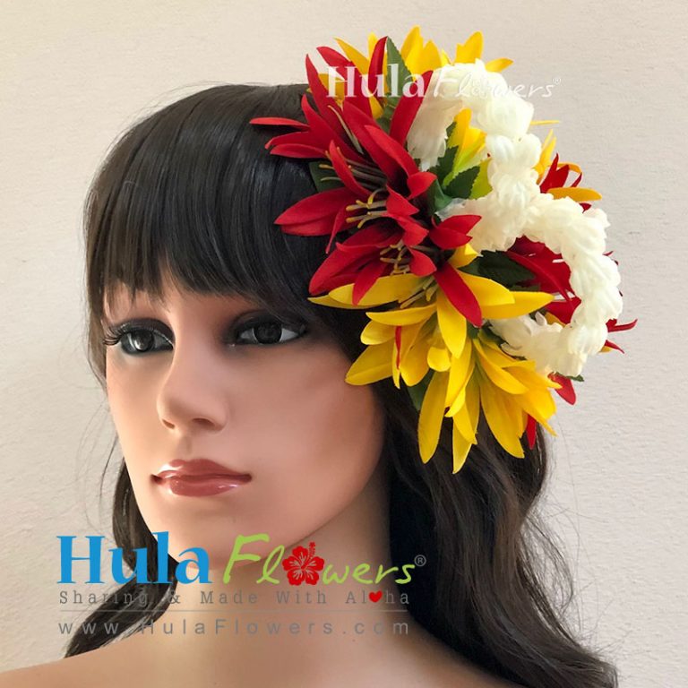 Silk Spider lily & Pikake hair clip | HulaFlowers.com